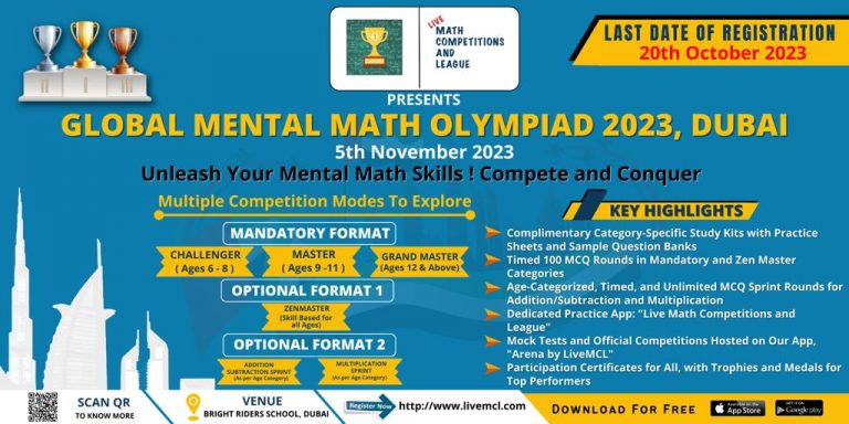 Invitation to the Global Mental Math Olympiad 2023- Dubai – Merryland ...